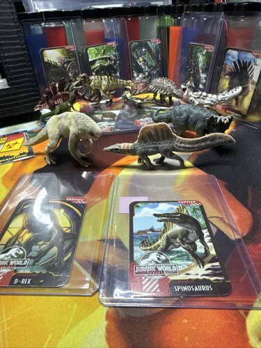 Set of 9 Jurassic World Rebirth Captivz Dinosaurs + Cards Including ...