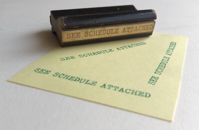 Vintage Office Stamp SEE SCHEDULE ATTACHED Wood Handle USA | eBay