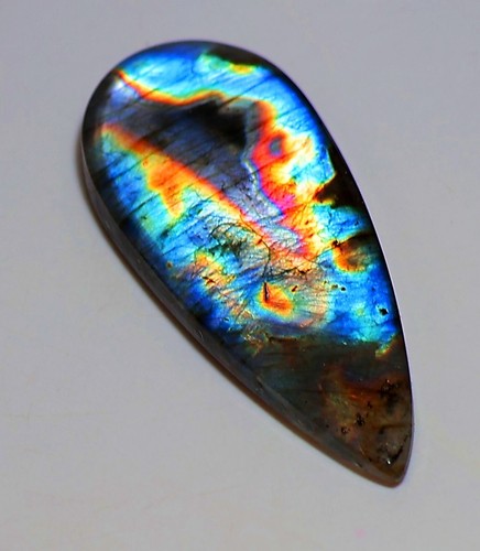 49 Ct 6X21X48 mm Natural Purple Spectrolite Labradorite Pear Cabochon ...