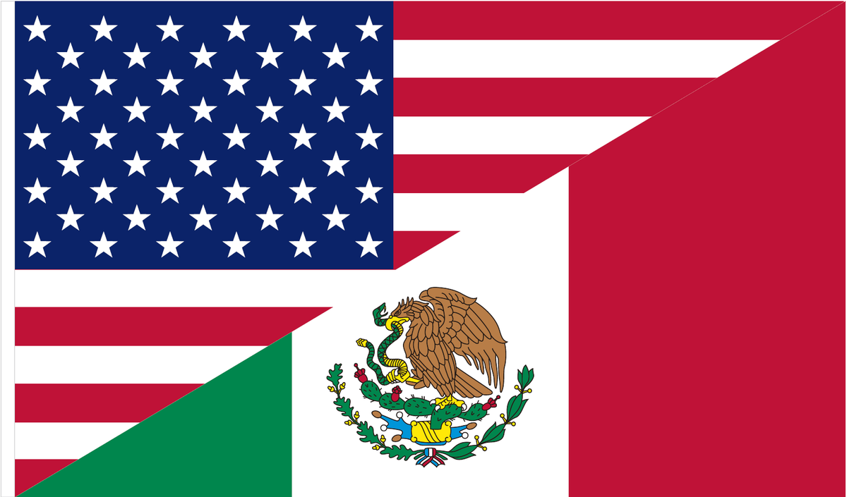 American Mexican Flag Mexican American Flag Patch 2x3 Inch