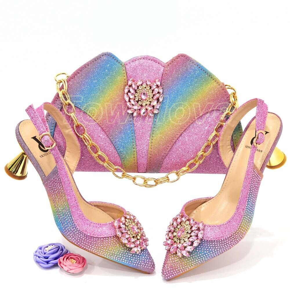 Set Latest Design Italian High Heel Shoes and Bag Matching Bag Shoes ...