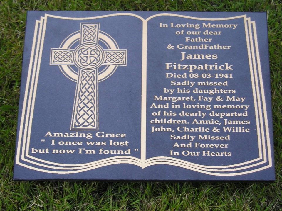 gravestone memorial plaque headstone graveside memorial personalised ...