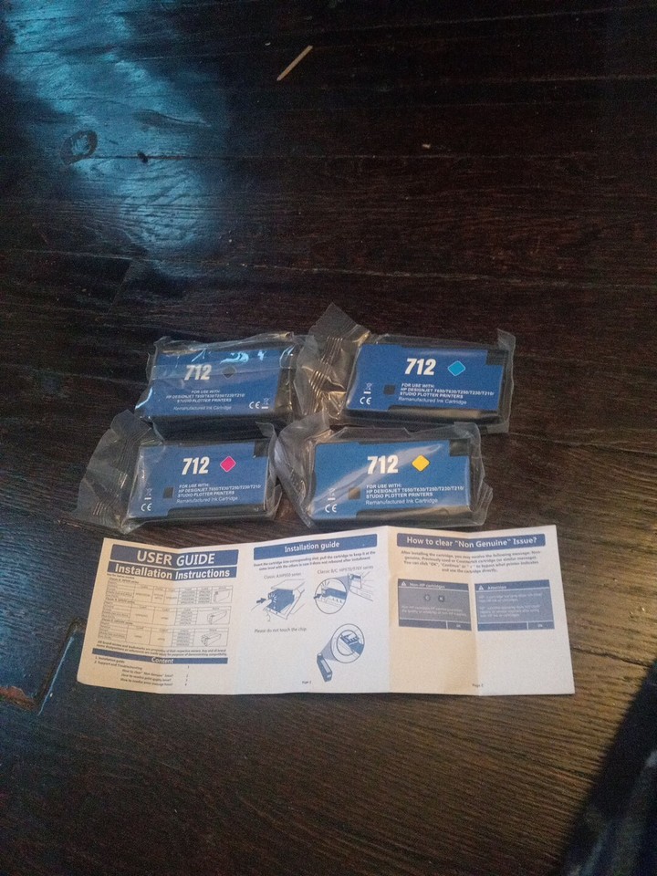 712 4 Pack Remanufactored Ink Cartridge For Use HP DesignJet Studio ...