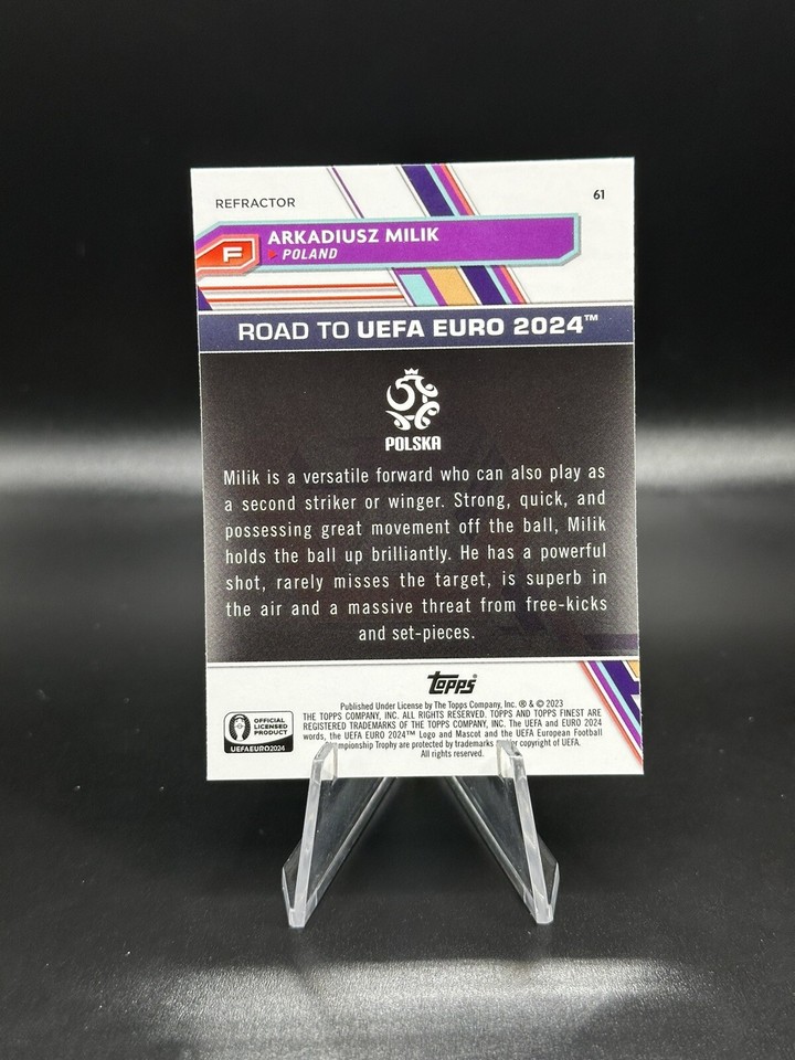 2024 Topps Finest Road to UEFA Euro Arkadiusz Milik Refractor #61 ...