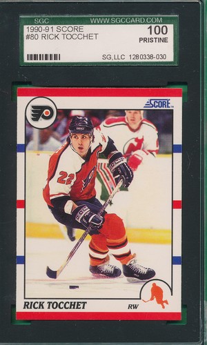 RARE SGC 100 PRISTINE 1990-91 SCORE 80 RICK TOCCHET GRADED 10 GEM MINT ...