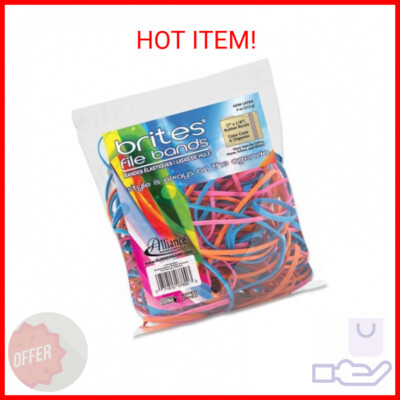 Alliance Rubber 07800 Non-Latex Brites File Bands, Colored Elastic ...