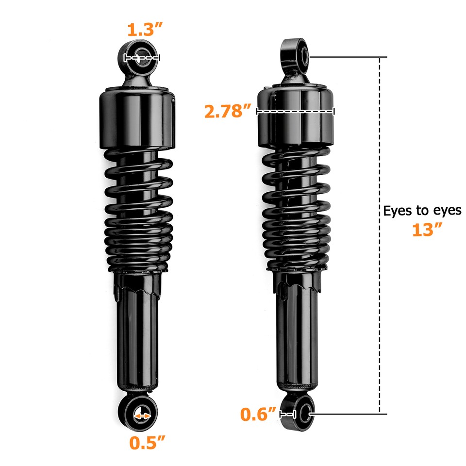 13" Rear Shocks for Harley Electra Glide Standard, Ultra Classic, CVO ...