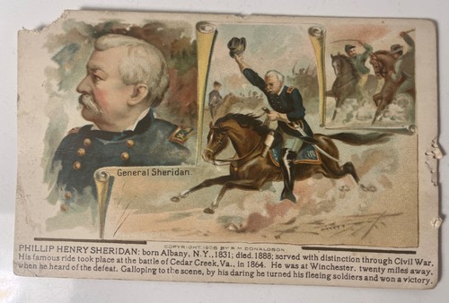 1908 Civil War Theme Postcard General Phillip Henry Sheridan Original ...