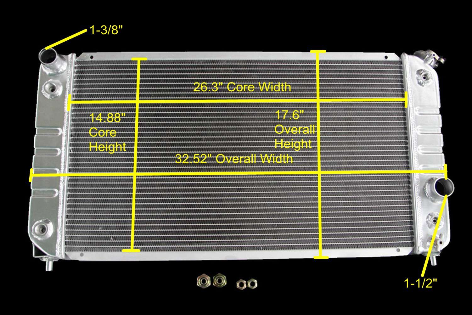 KKS 3 Rows Aluminum Radiator CC1826 Fit 1986-2005 Chevy S10 V8 Chevy ...