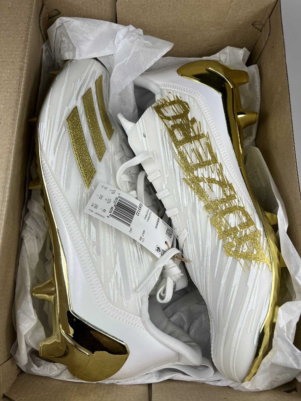 Size 13 - adidas Adizero Cleats White Gold Metallic for sale online | eBay