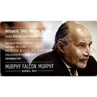 Murphy Falcon Murphy William H Murphy Jr Baltimore MD Business Card ...