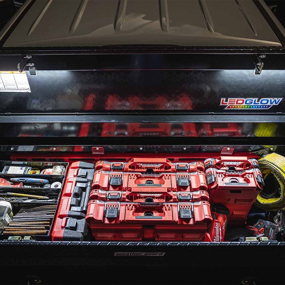 LEDGlow 2pc 12" White LED Tool Box Lighting Kit fits Weather Guard Tool ...