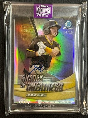 JACKSON MERRILL /15 ON CARD AUTO AUTOGRAPH 2022 BOWMAN CHROME 2025 ...
