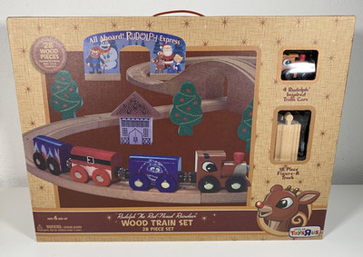 Rudolph the Red Nosed Reindeer 28 Pc Wood Christmas Train Set 2012 Toys ...