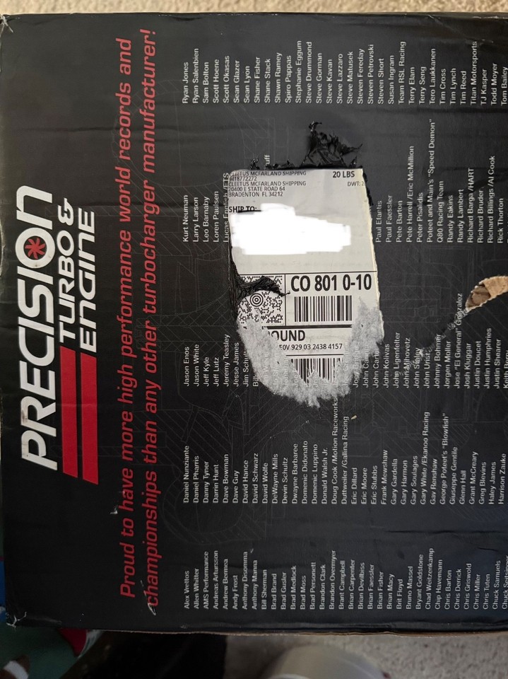 Precision Turbo Next Gen HP 1380HP Billet 72mm 7275 Ball Bearing T4 .96 ...