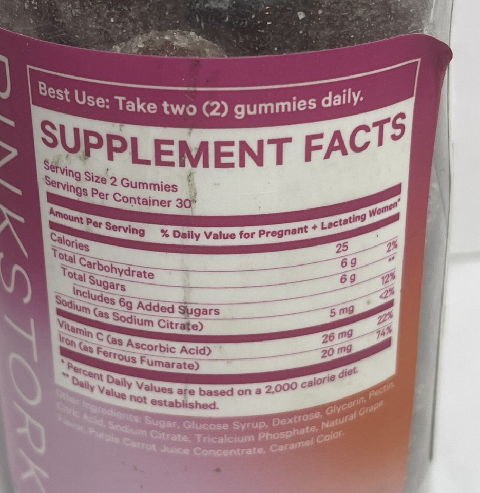 Pink Stork Pregnancy Iron Gummies Exp: 5/24 | eBay