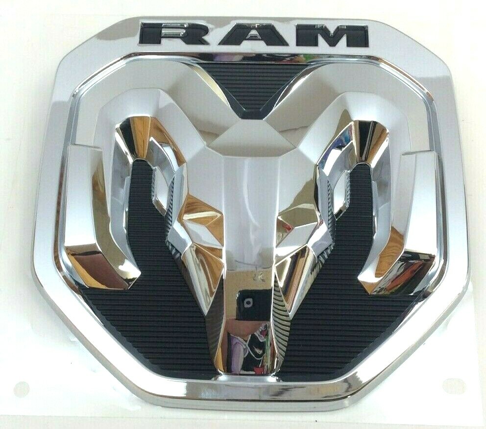 19-20 RAM 1500 2500 3500 tailgate chrome black head Emblem Badge ...