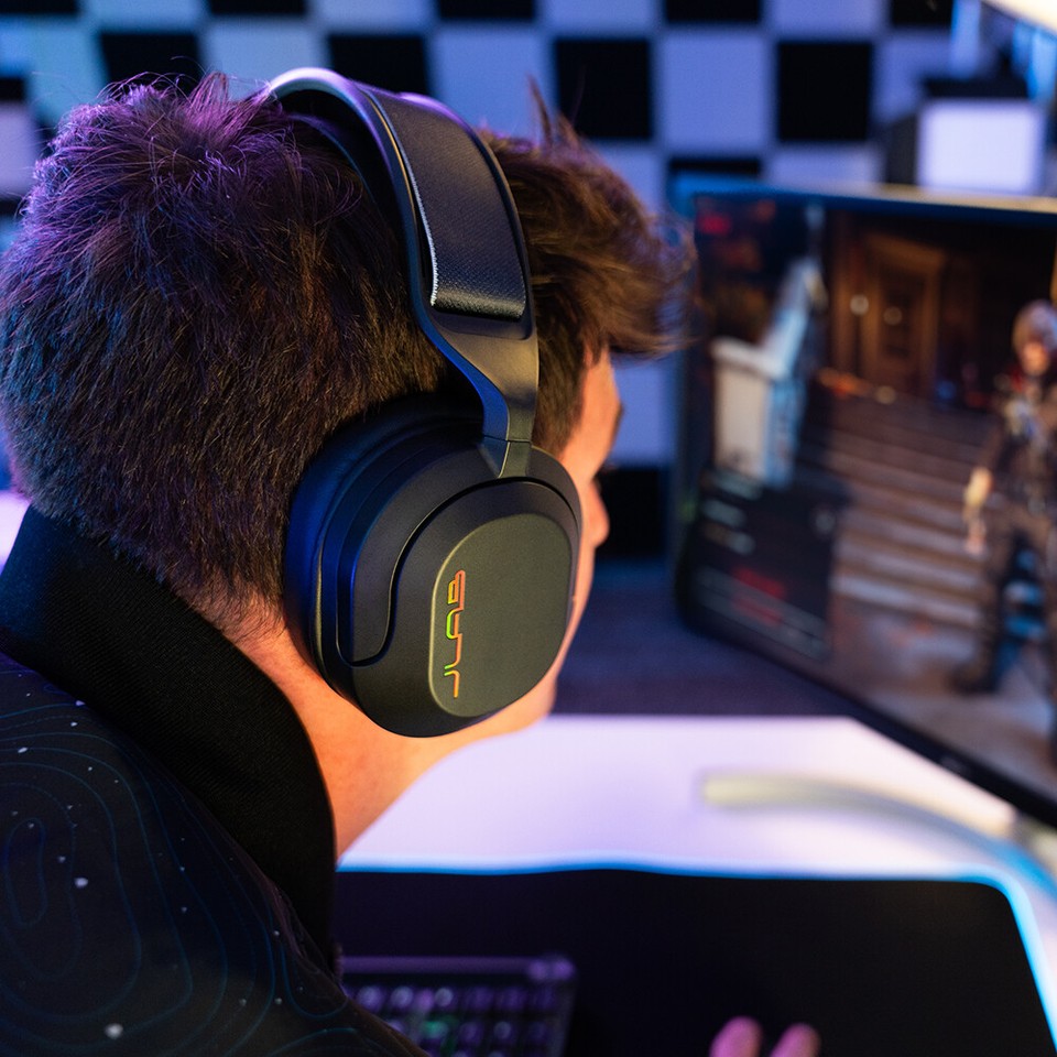 JLab Nightfall Wireless Gaming Headset Over Ear, Boom Mic, PS5, PS4 ...