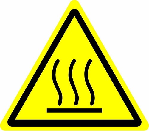 ISO Safety Label Sign - International Warning Hot surface Symbol | eBay