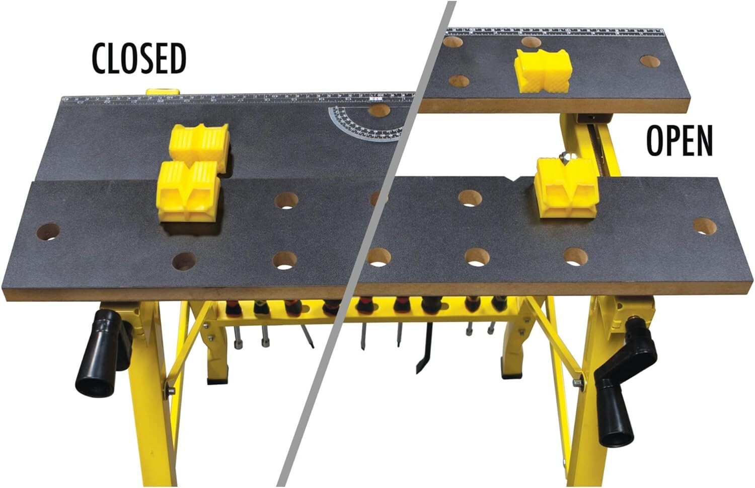 Portable Multipurpose Workbench and Vise (200 lbs Capacity), Yellow | eBay