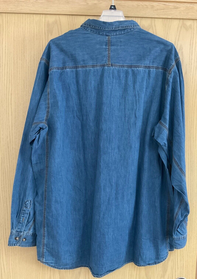 Wrangler RIGGS Workwear Shirt Cotton Denim Long Sleeve Casual Button Up ...