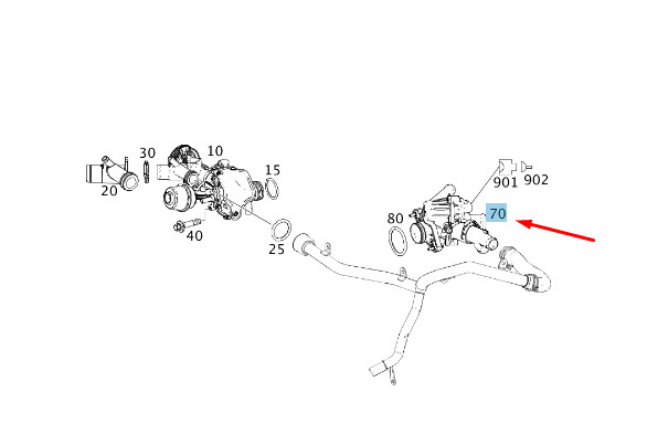 MERCEDES-BENZ A W176 COOLANT THERMOSTAT A2702000415 ORIGINAL for sale ...