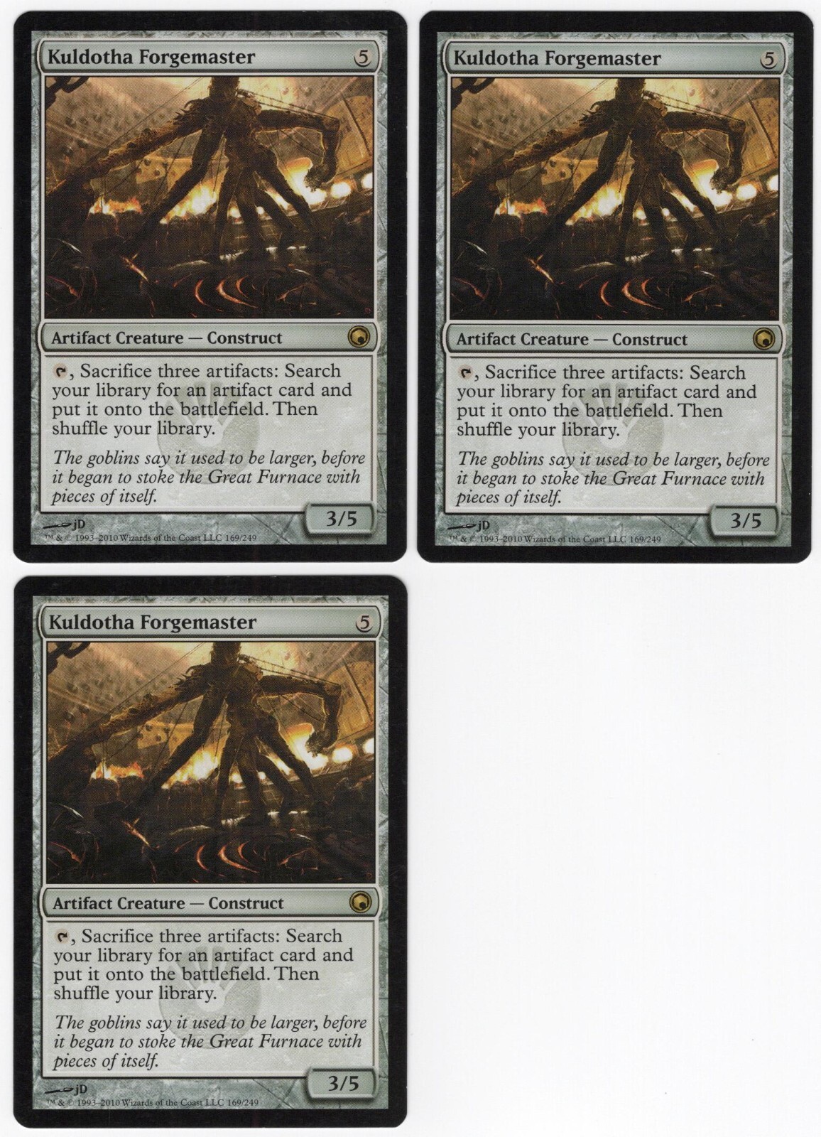 Kuldotha Forgemaster x3 3x 2010 Scars of Mirrodin Artifact Creature MTG ...
