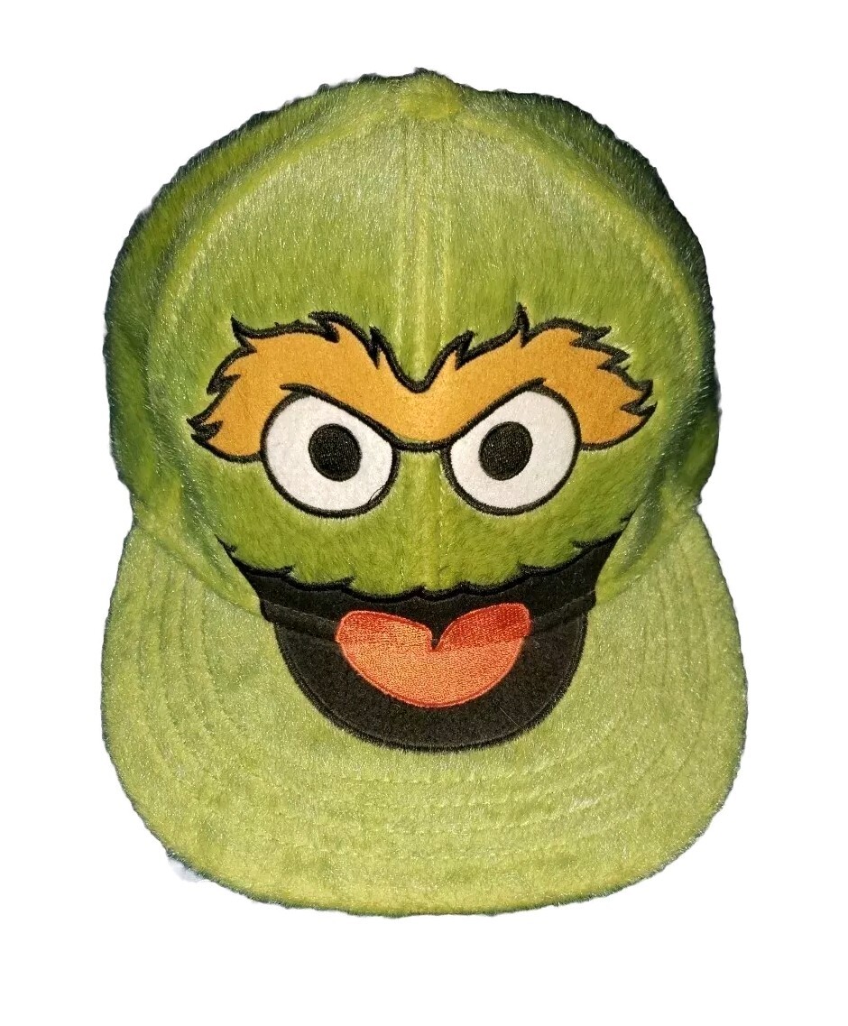 Sesame Street Oscar the Grouch FUZZY Baseball Cap 7 … - Gem