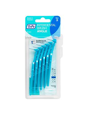 TePe Angle Blue 0.6mm Interdental Brush - Pack of 6 Brushes ...