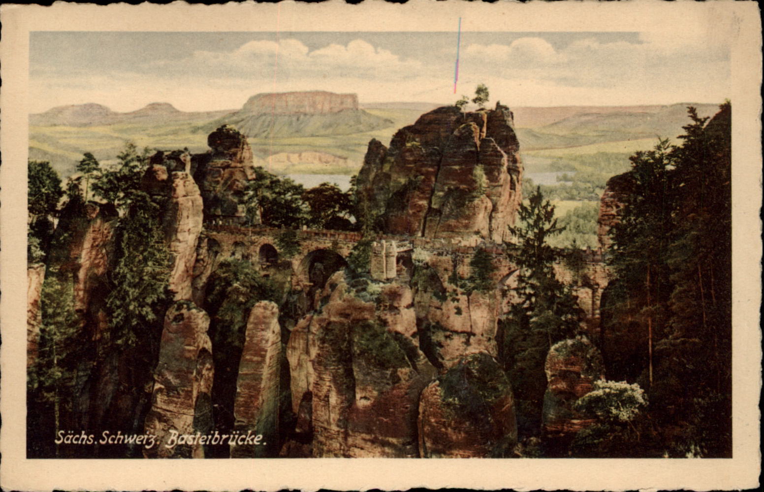 Bastei Bridge Saxon Switzerland vintage postcard t588 | eBay