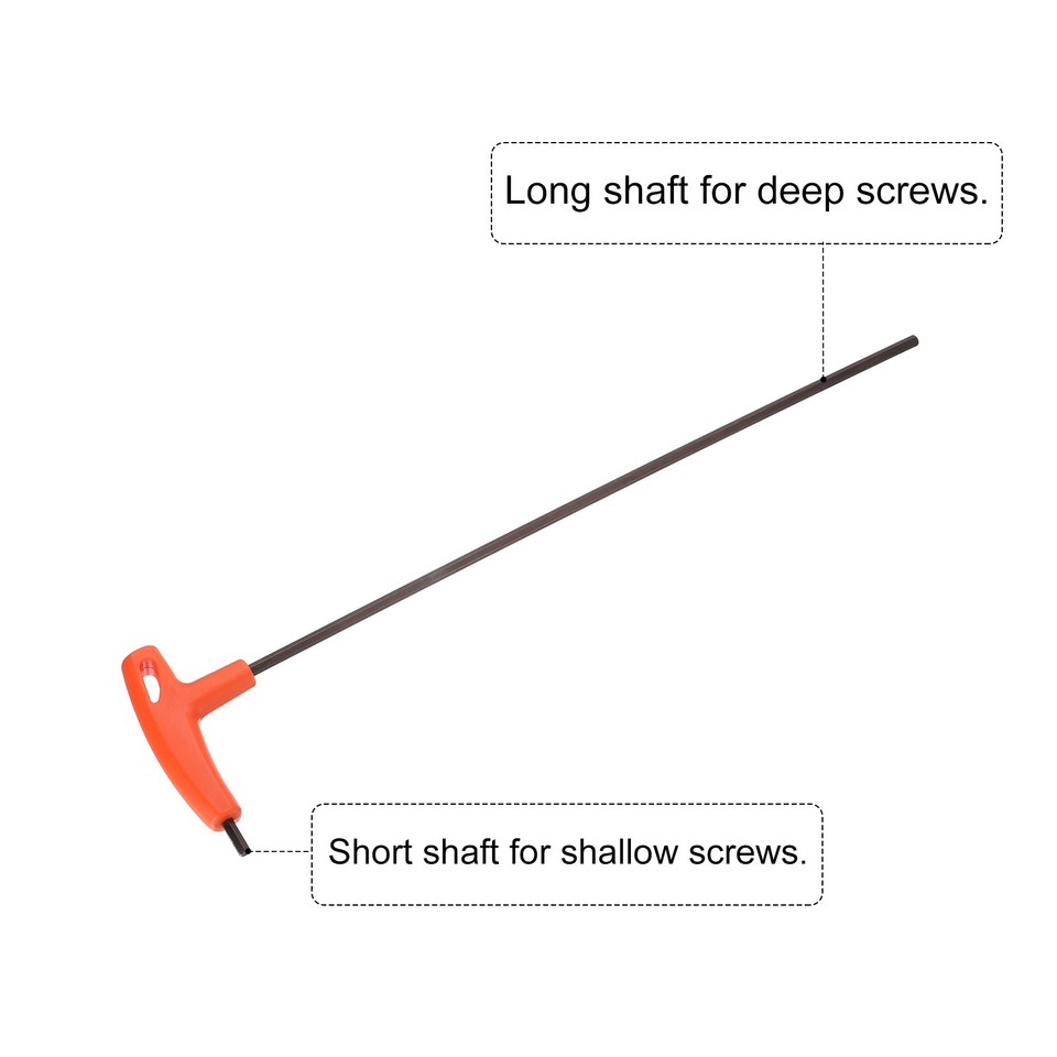 2pcs T-Handle Hex Key Wrench 5mm Extra Long Arm T-Key Hexagon Spanner ...