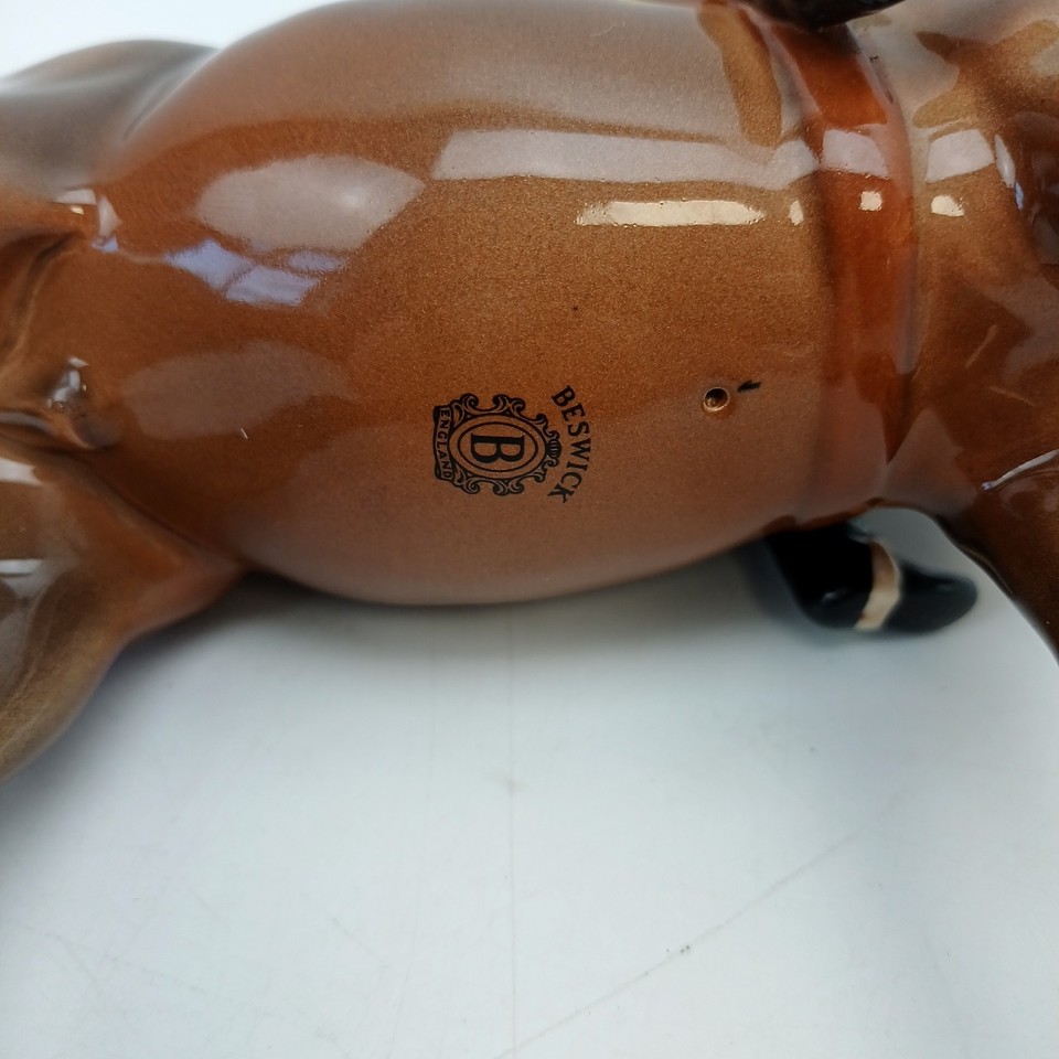 Beswick Huntsman On Bay Horse With Fox and Hound | eBay UK