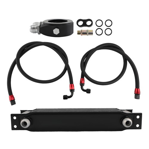 Oil Cooler Kit 13Row 11.4x4.5x2 AN10 with Filter Adapter & 2x Oil Lines ...