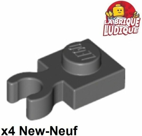 LEGO 1x1 Dark Stone Grey Plate Vertical Clip (10x) 4587212 Brick 60897 ...