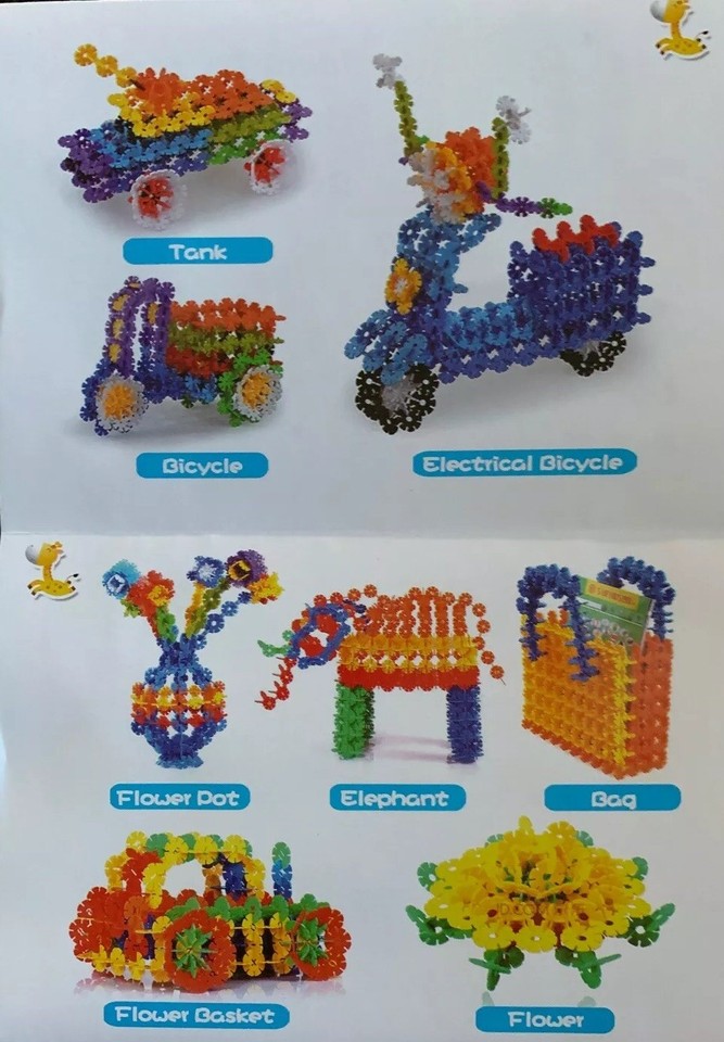 Interlocking Snowflakes Building Block Kid ABC Educational Toy 600pc ...