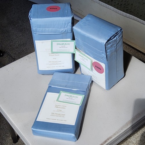 Everhome Egyptian Cotton 700 TC - King Sheet Set Flat Fitted Pillow ...