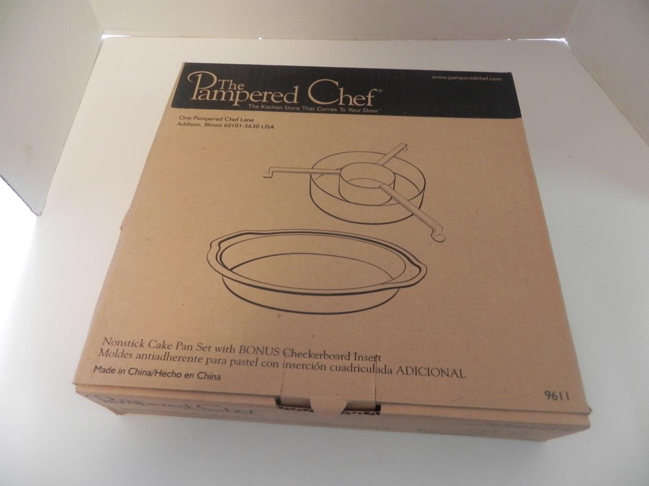 Pampered Chef Nonstick Cake Pan Set with Bonus Checkerboard Insert | eBay