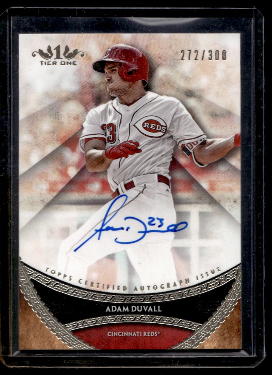 2017 Topps Tier One Adam Duvall Auto 272/300 Cincinnati Reds #PPA-ADU ...
