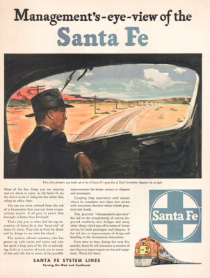 1946 Santa Fe Lines: Managements Eye View Vintage Print Ad | eBay