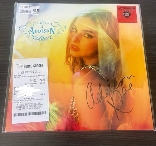 Addison Rae SIGNED Cover Jacket Vinyl Record Album LP | eBay