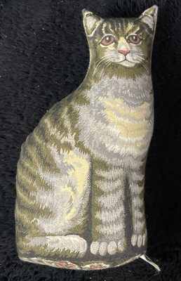 Vintage TOY WORKS 7" Cat Figure Pillow Tabby Striped Stuffed Animal ...