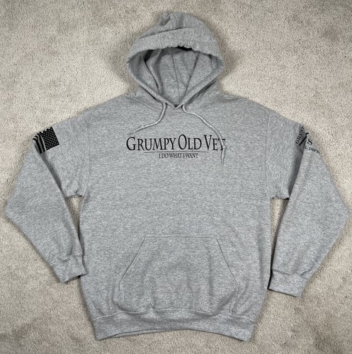 Grunt Style Adult Medium Grumpy Old Vet Pullover Gray Hoodie Official ...