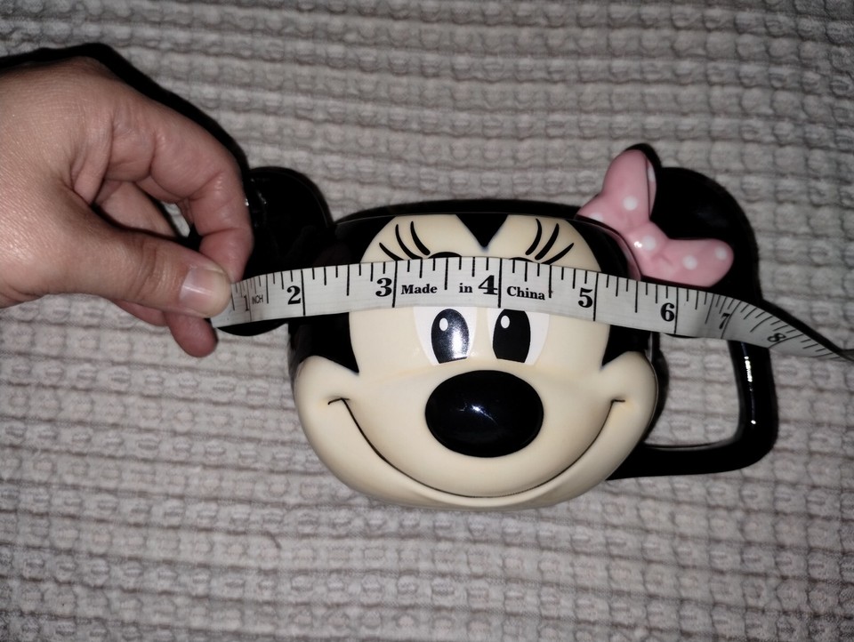 Minnie Mouse Authentic Disney Store Coffee Mug Cup 3D Ears Pink Bow ...