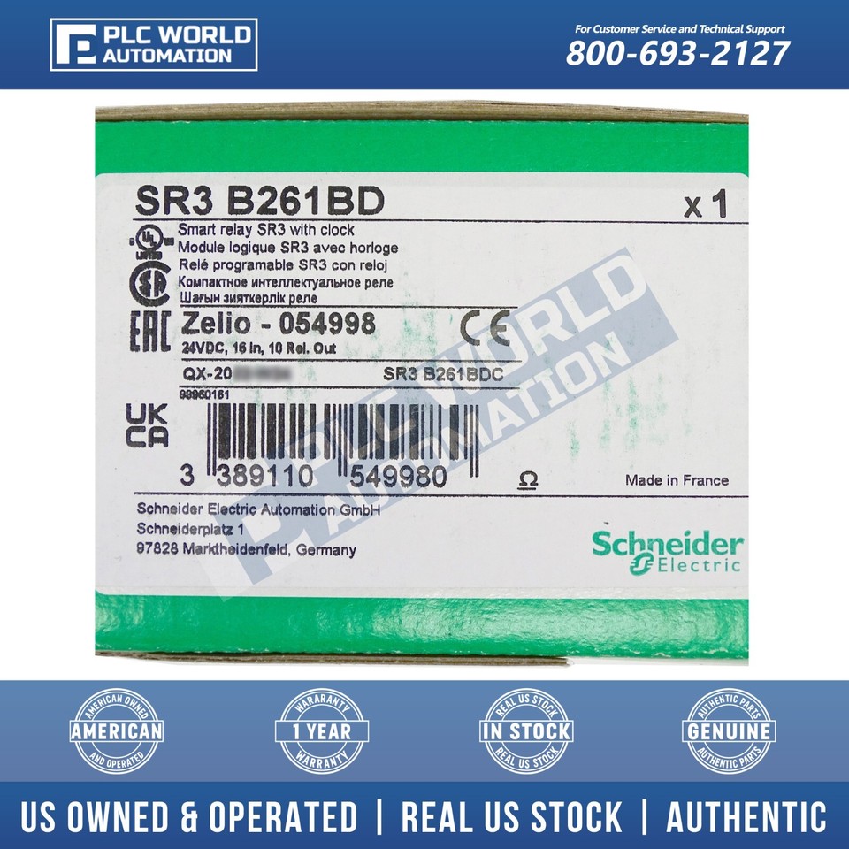 SR3B261BD Schneider Electric SR3 B261BD Zelio SR3 Smart Relay Brand New ...