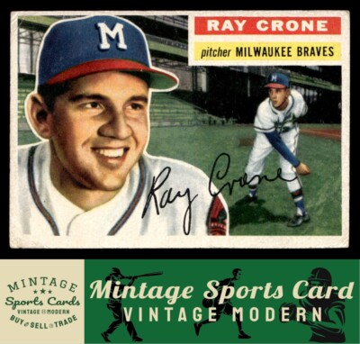 1956 Topps - Ray Crone - #76 Gray Back Milwaukee Braves | eBay