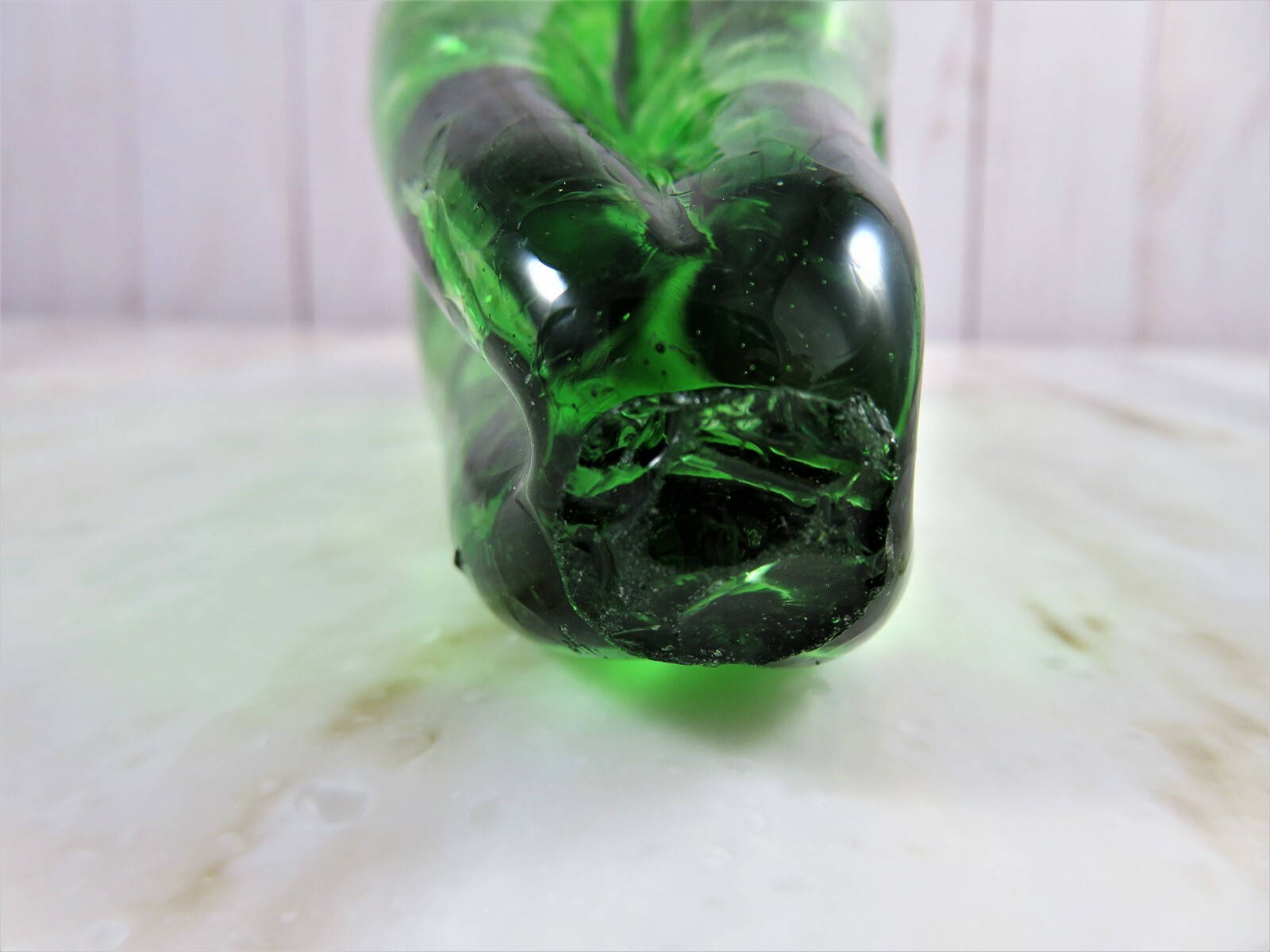 Hand Blown Glass Mottled Green Pepper 7 Inches Long Kitchen Home Décor ...