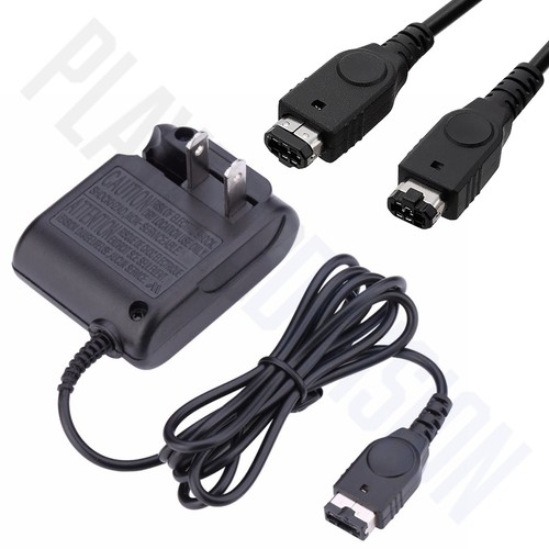GBA SP Charger and Link Cable Set, AC Adapter and 2 Player Game Link ...