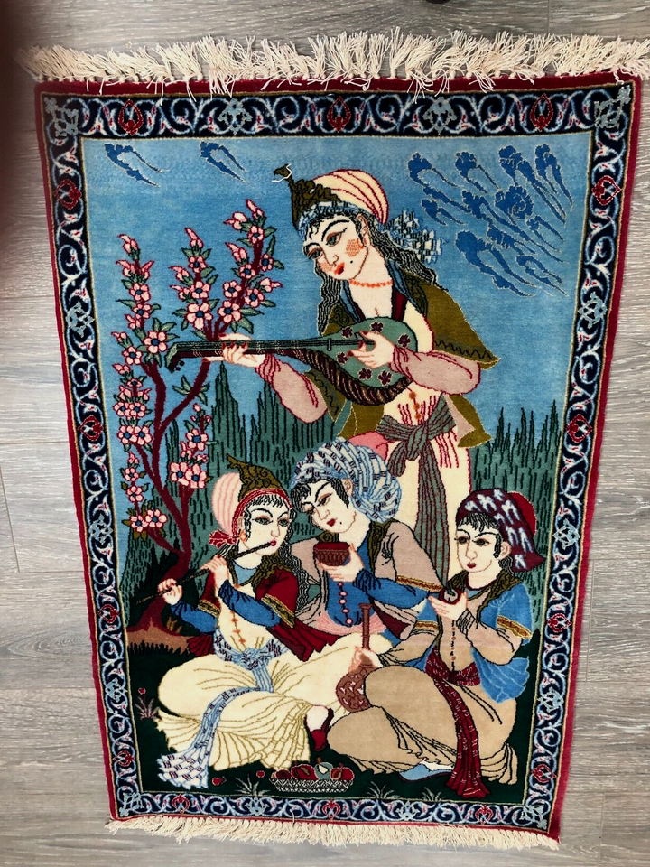 Exquisite Hand-knotted Picture Rug Silk foundation; Wool pile size: 2'3 ...