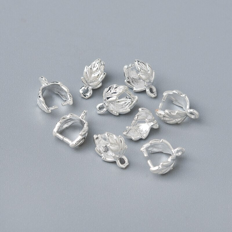 6X 925 Sterling Silver plated Jewelry Findings Bail Connector Bale ...