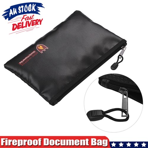 Small Fireproof Waterproof Document Bag Money Box Safe Cash File ...